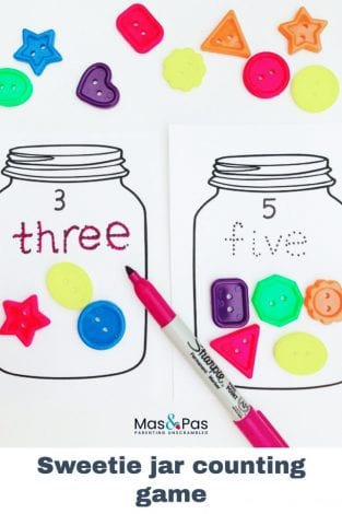 Sweetie jar counting game with FREE printables | Learning Fun | Mas & Pas
