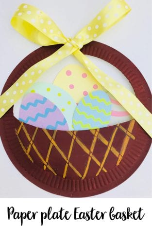 Easter egg basket with paper plates | Easter Crafts for Kids | Mas & Pas