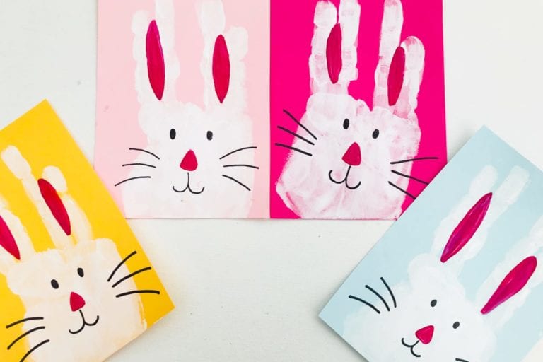 Easter handprint craft - little bunnies | Arts & Crafts