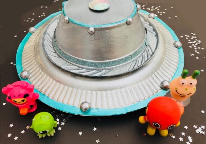 Paper plate alien spaceship craft | Arts & Crafts | Mas & Pas