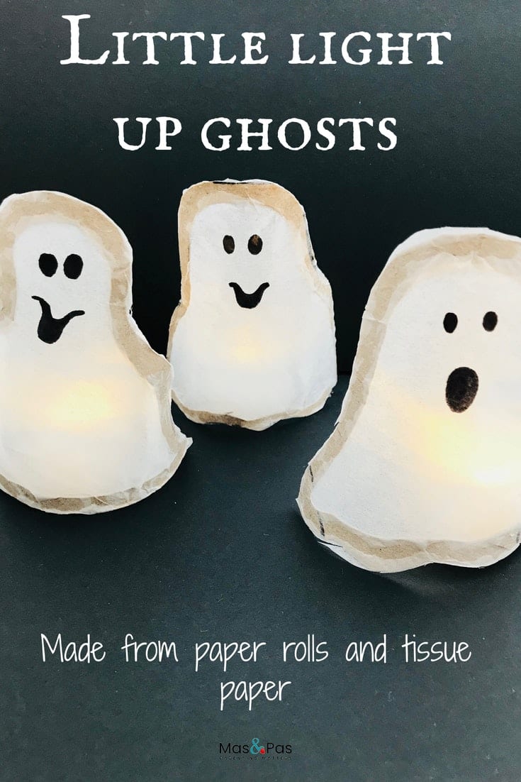 Light up paper ghosts | Halloween Crafts | Mas & Pas