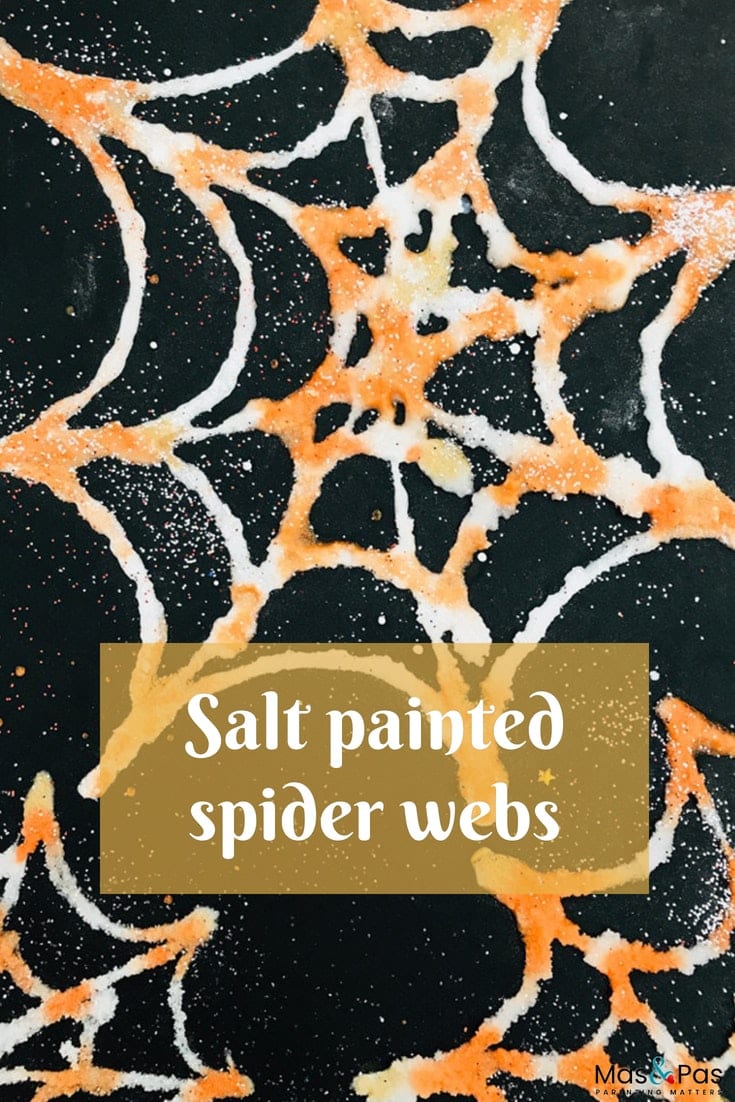 Shimmering spider web salt painting | Arts & Crafts | Mas & Pas