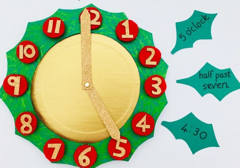 Teach telling time with a Christmas wreath clock | Festive Learning Fun ...